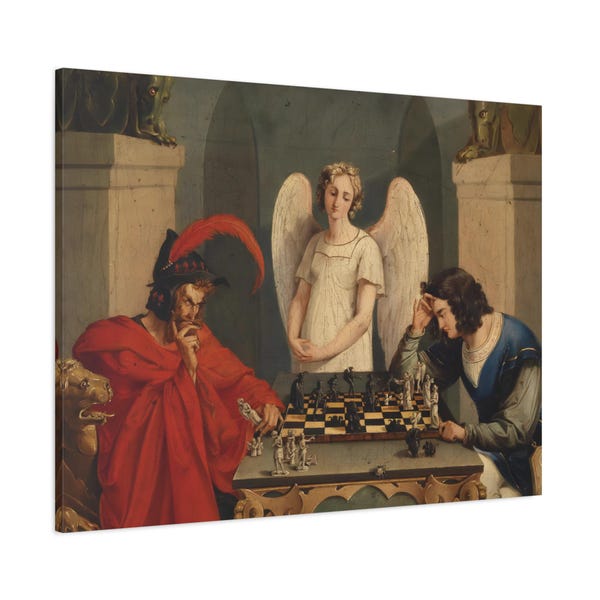 Devils Checkmate Painting - Etsy