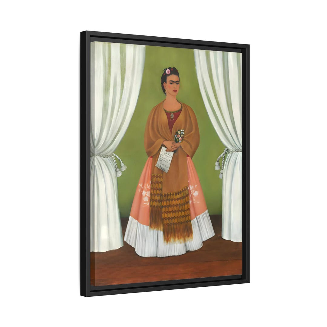 Frida Kahlo Self Portrait Famous Mexican Painting Artwork - Framed ...