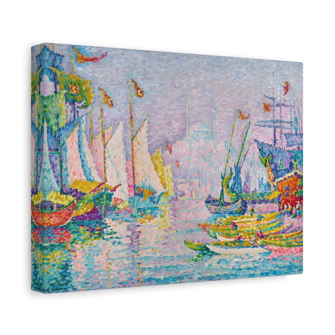 Paul Signac the Golden Horn Morning - Framed Canvas Wall Art Print ...