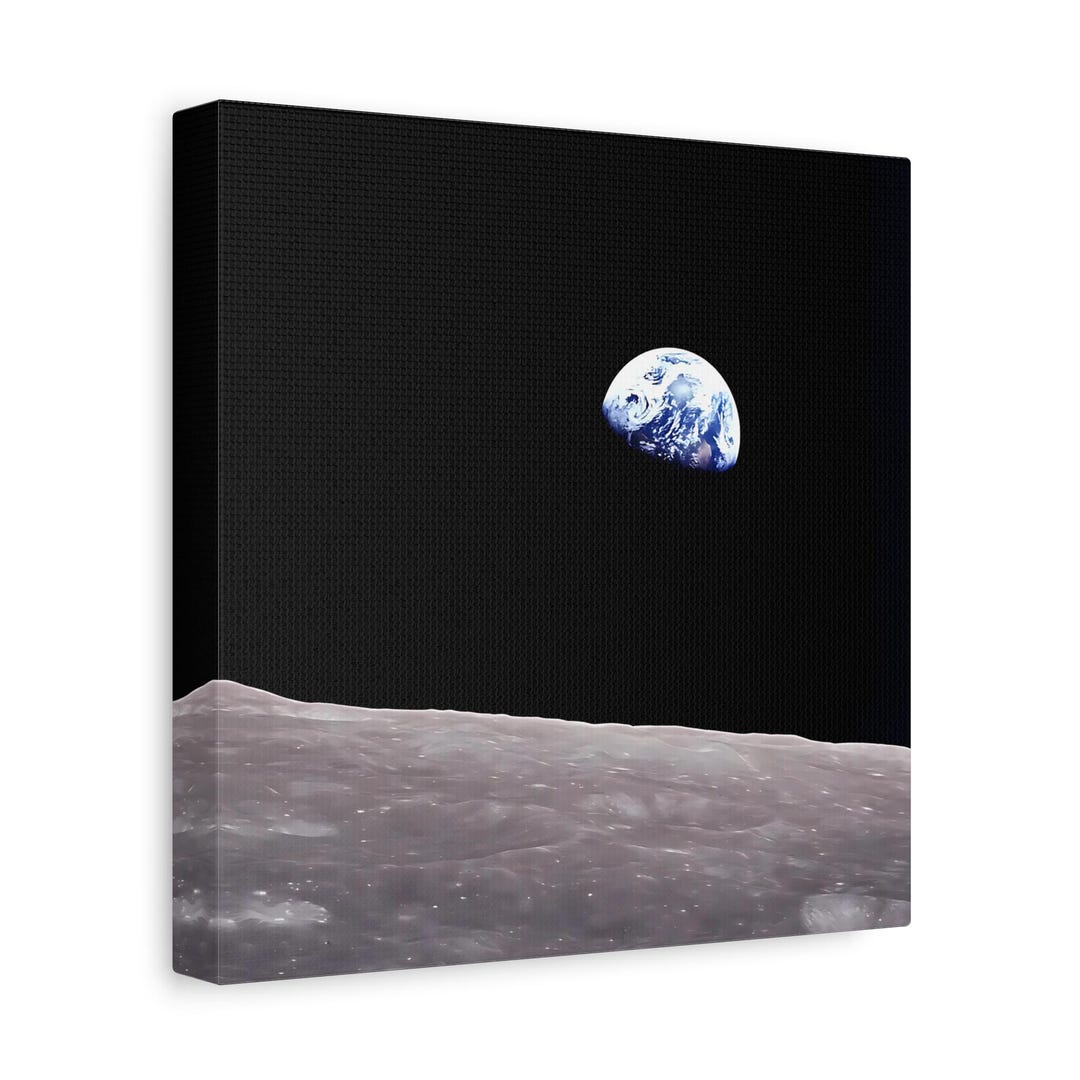 Earthrise Apollo 8 Mission NASA Earth From Moons Surface - Canvas Wall ...