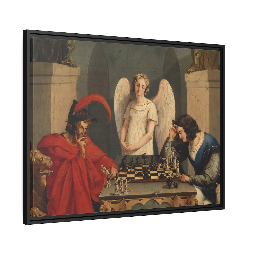 Faust and Mephistopheles Playing Chess the Devil's Checkmate Framed ...