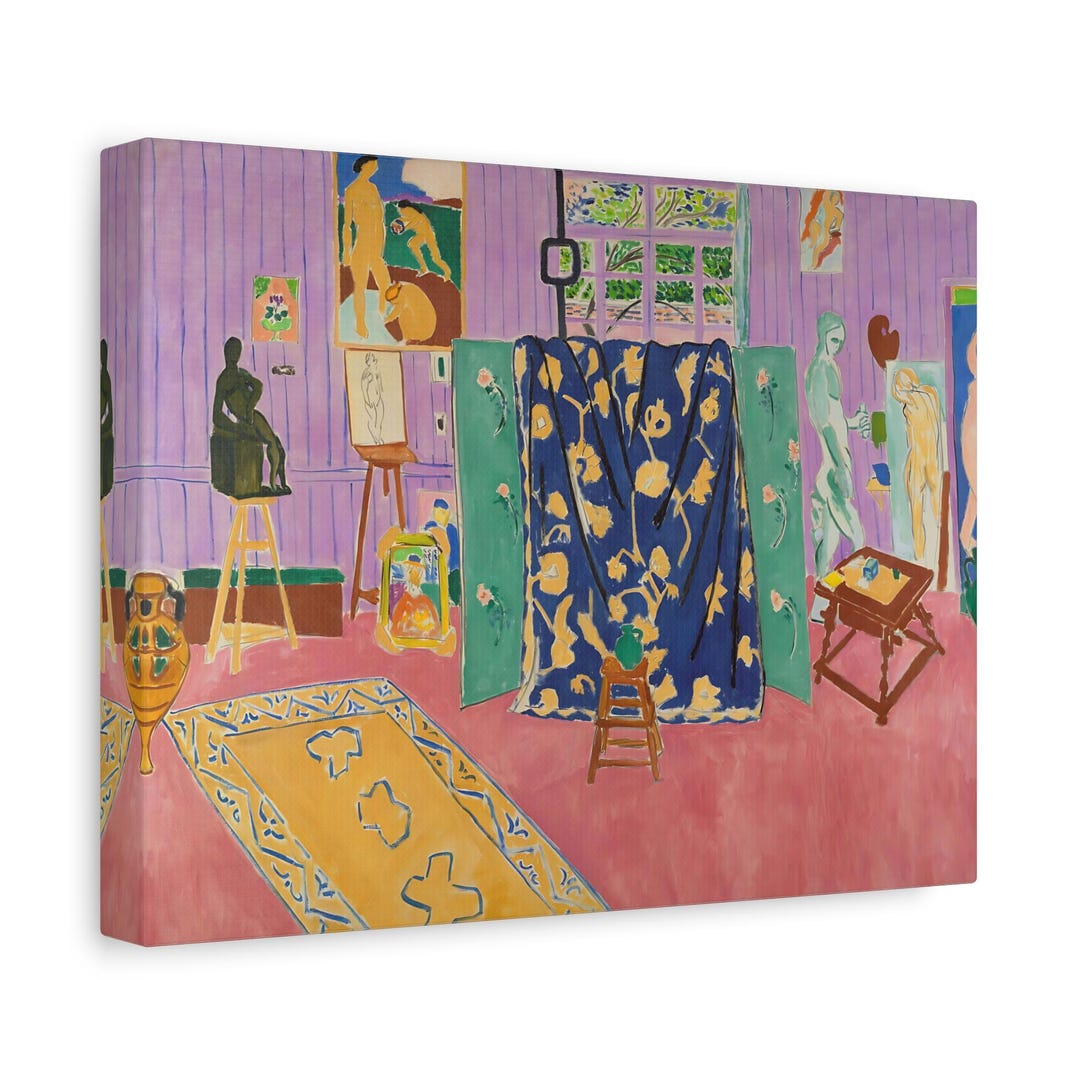 Henri Matisse Pink Studio Fauvism - Framed Canvas Wall Art Print ...