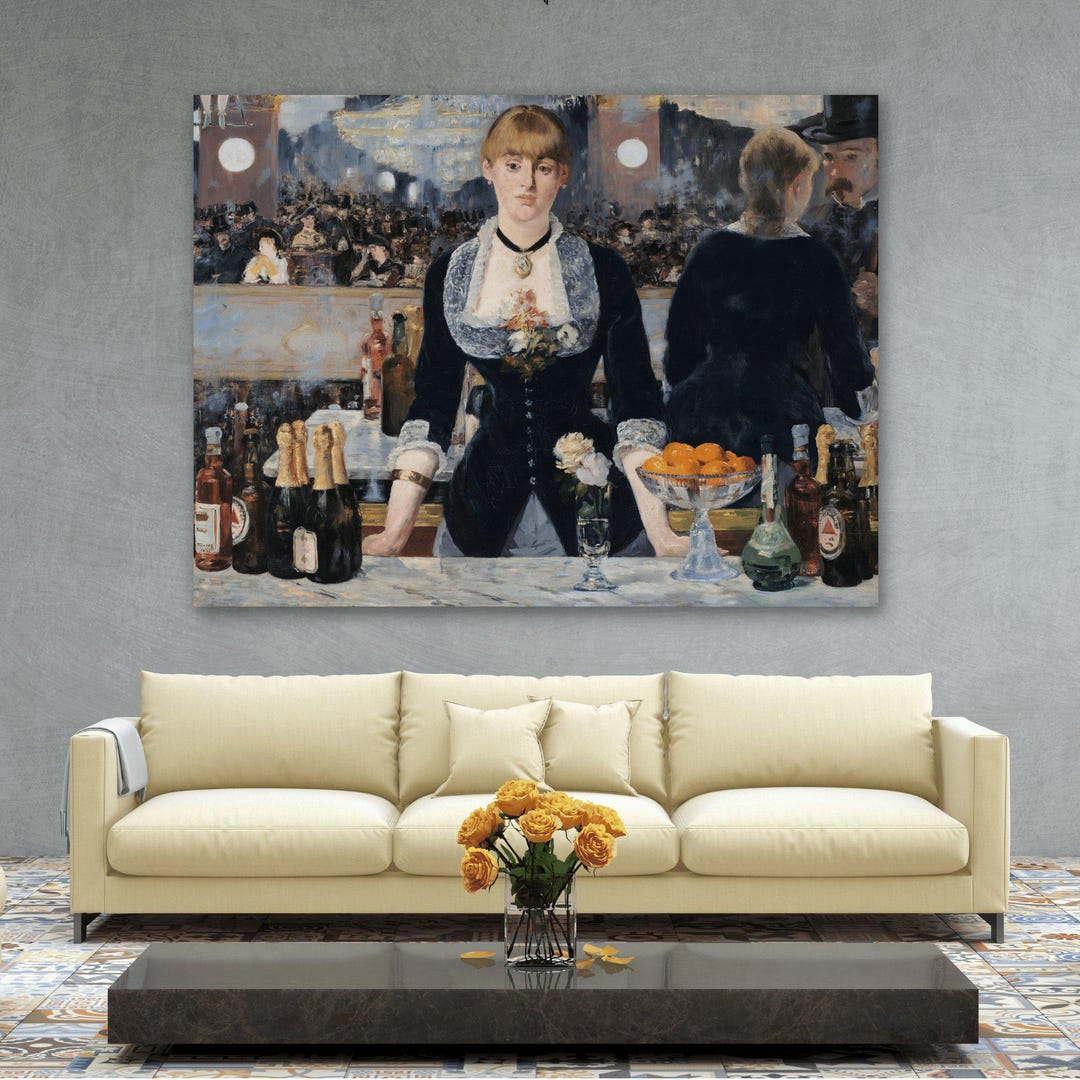 Edouard Manet Bar at Folies Bergere - Canvas Wall Art Print ...
