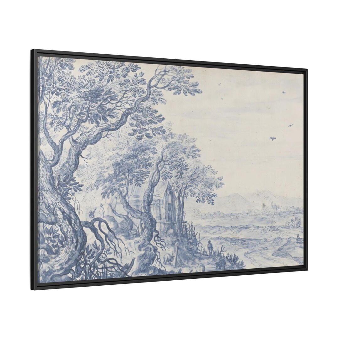 Isaac Major Wooded Landscape - Framed Canvas Wall Art Print - Etsy