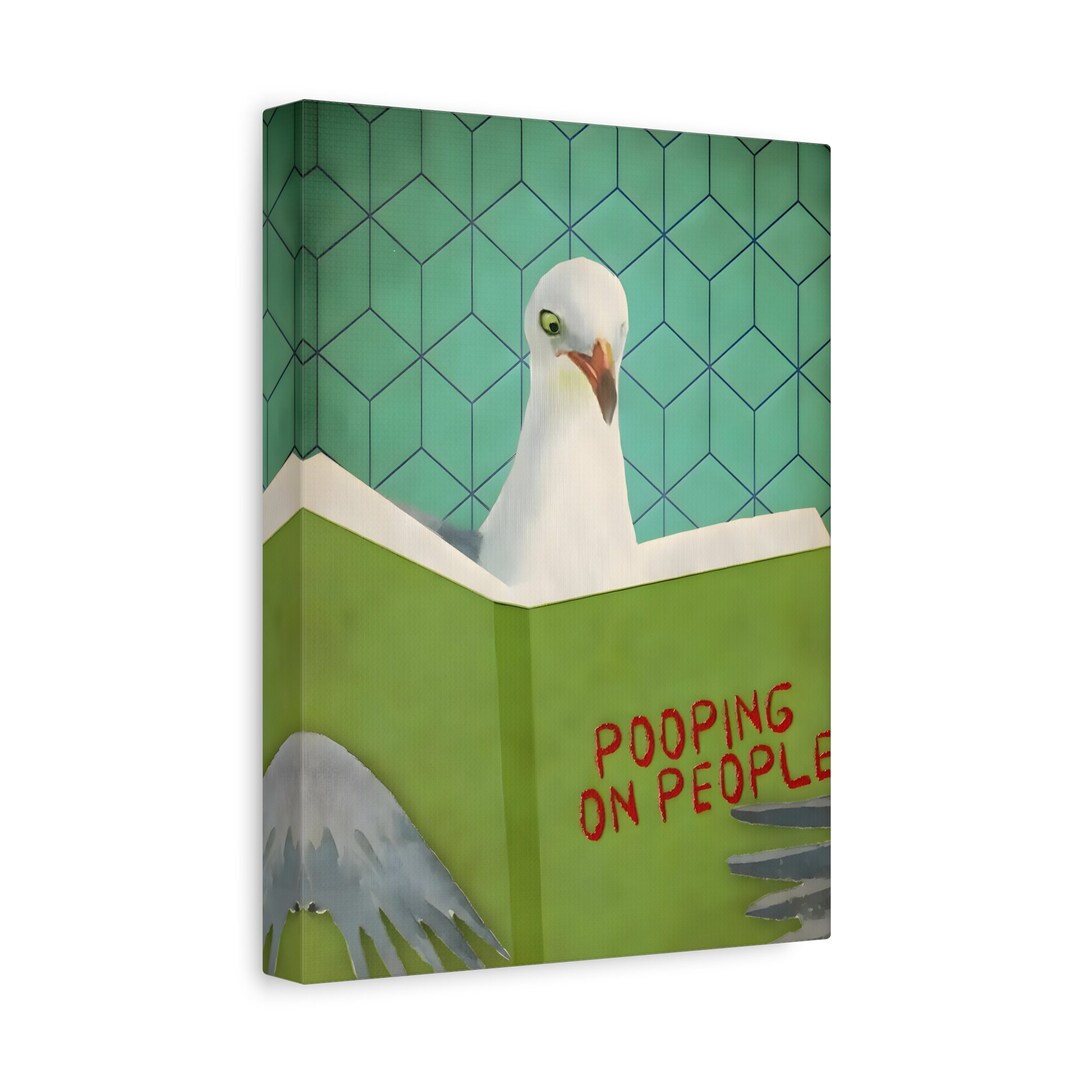 Funny Comical Humorous Animal Pooping on People Canvas Wall Art Print ...