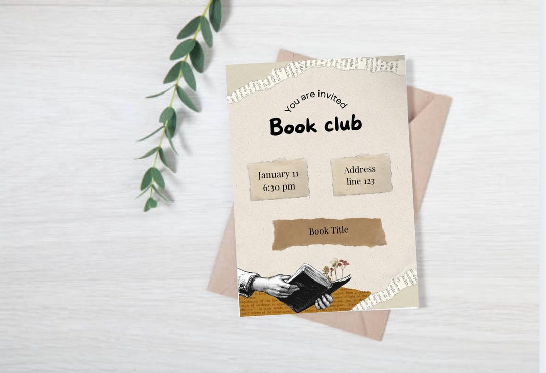 Customizable Book Club Invitation Template - Editable & Printable ...