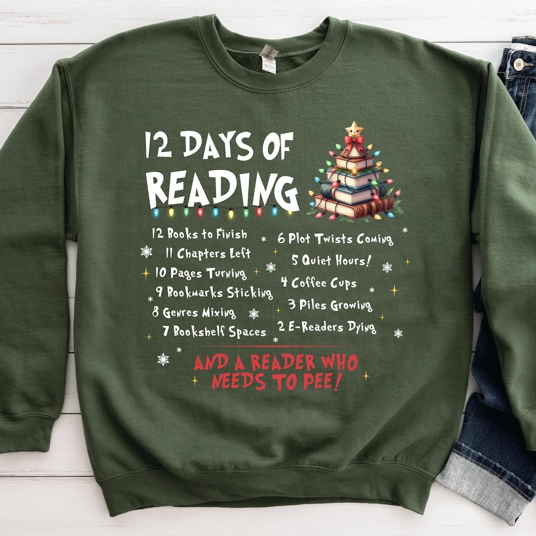 Funny Christmas Reading Sweatshirt, Book Lover Sweatshirt, Reading ...