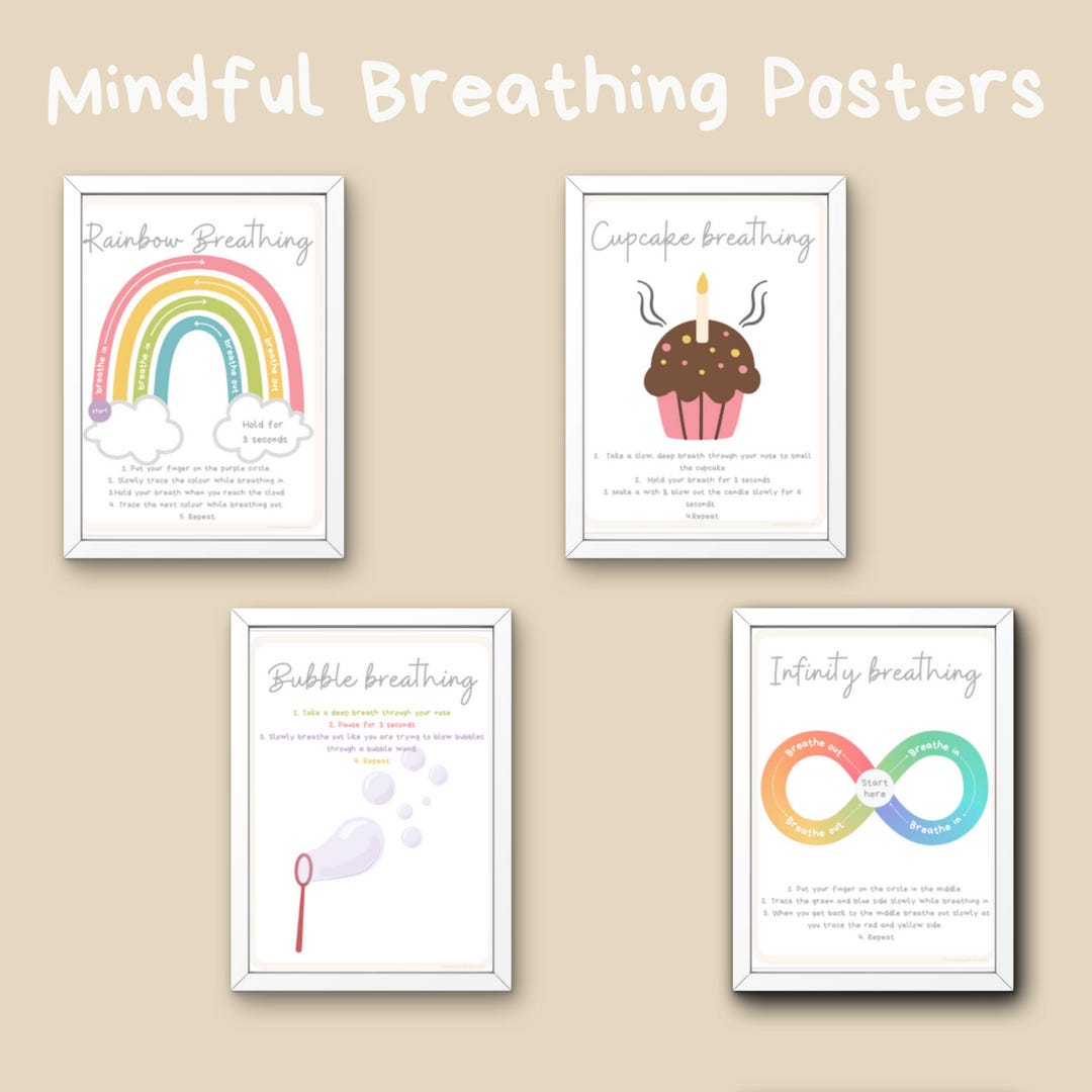 Mindful Breathing Colourful Classroom Posters - Etsy