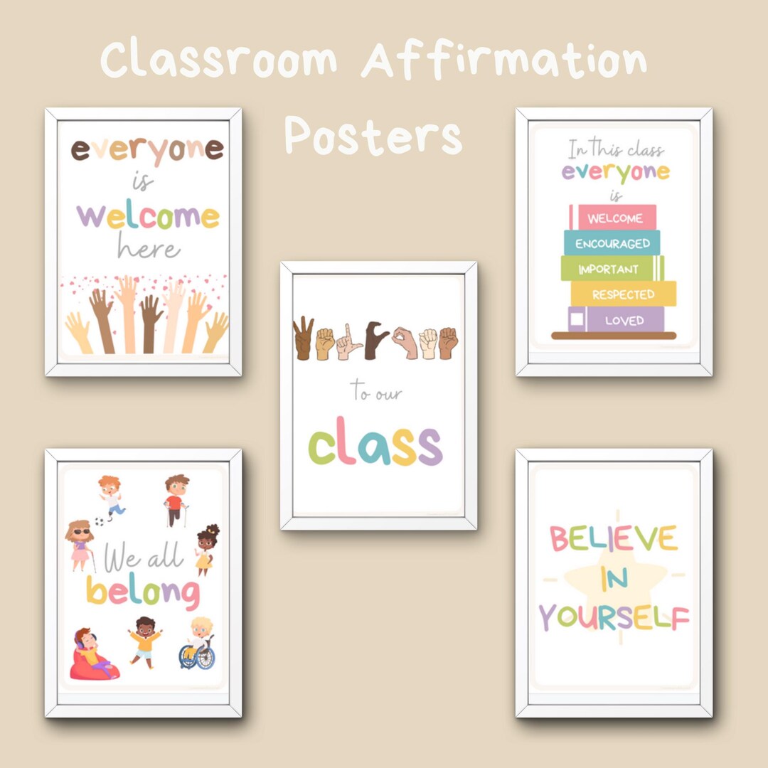 Colourful Affirmations Classroom Posters - Etsy