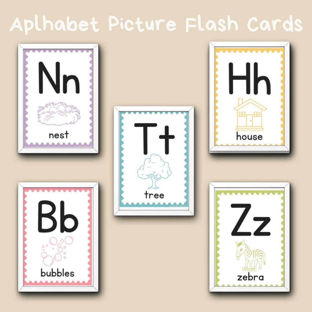 Alphabet Flash Cards Digital Download - Etsy