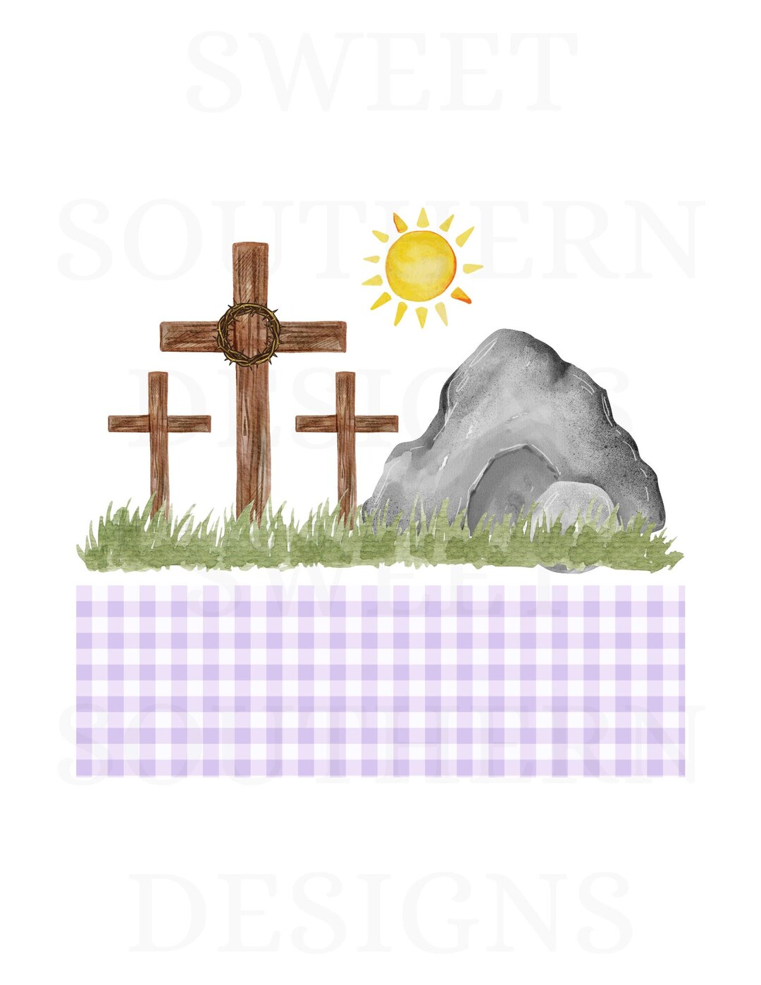 Kids, Easter, Cross, Tomb Gingham PNG, - Etsy