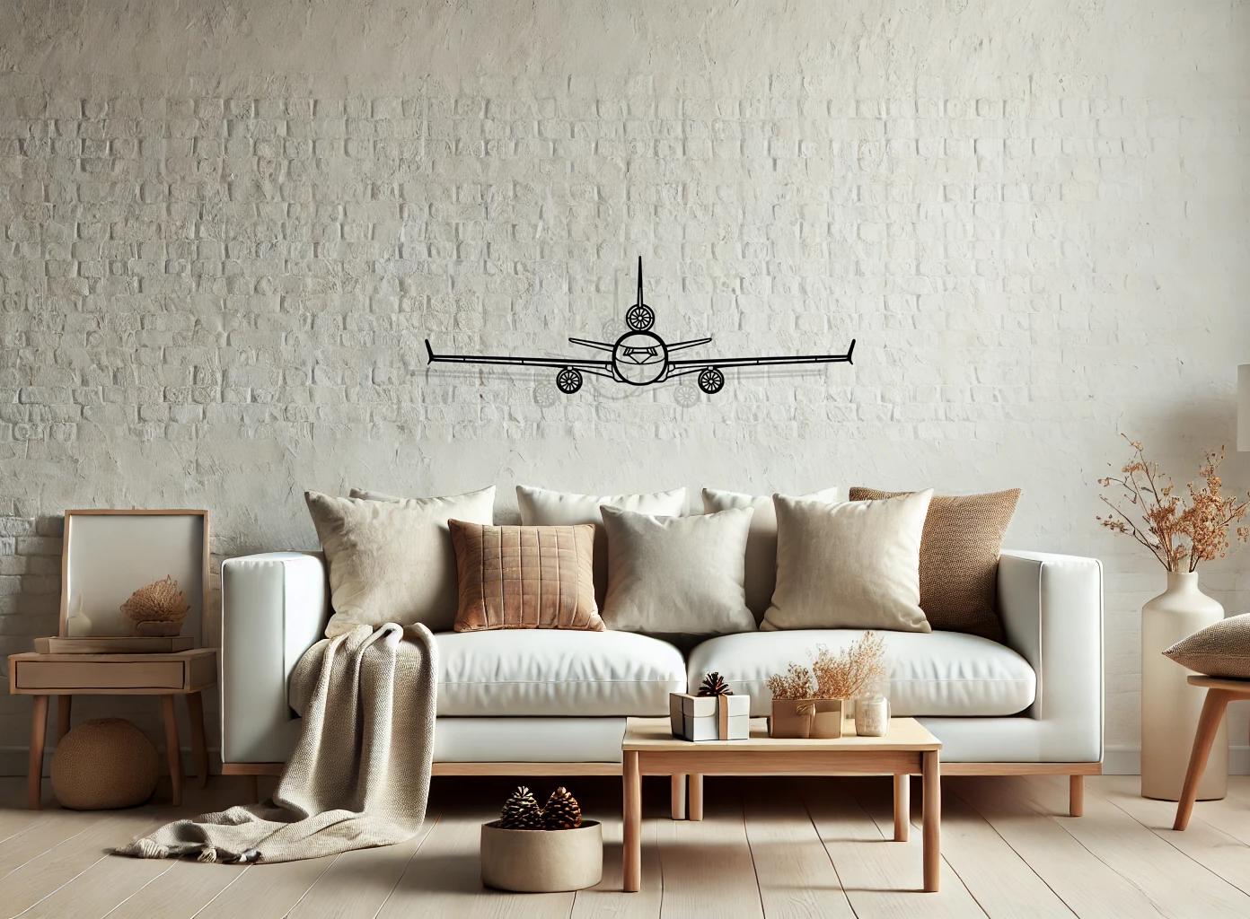 Mcdonnell Douglas MD-11 Silhouette Wall Decor, Plane Metal Sign, Pilot ...