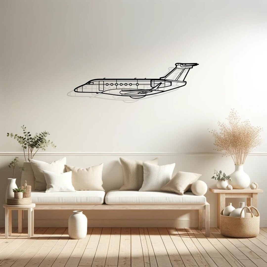 Embraer Praetor 600 Silhouette Wall Decor, Plane Metal Sign, Pilot Gift ...