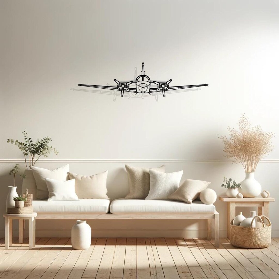 Beechcraft B55 Baron Silhouette, Metal Airplane Wall Decor - Etsy