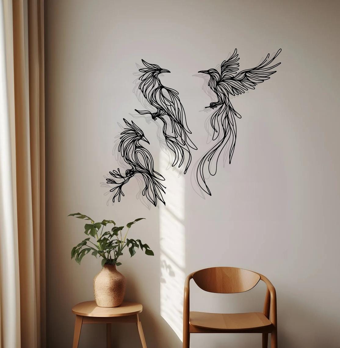 Bird Trio Wall Art Set Metal Bird Decor Nature-inspired Wall Hanging ...
