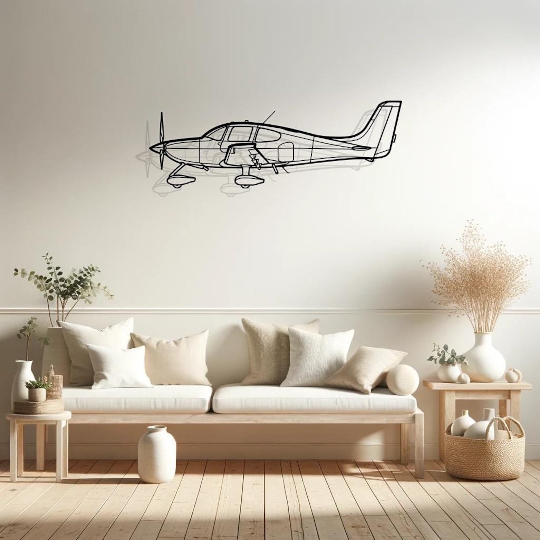 Cirrus SR22 Silhouette Wall Decor, Plane Metal Sign, Pilot Gift ...