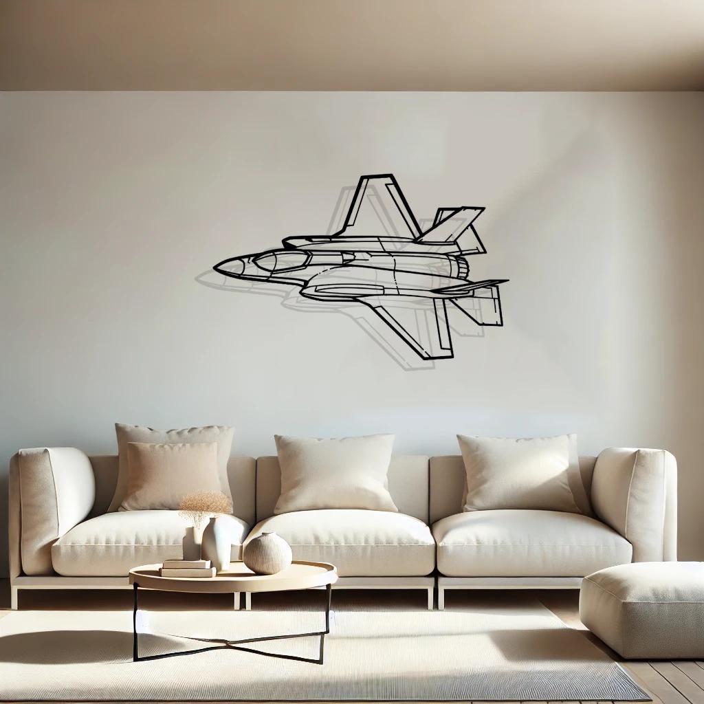 Lockheed Martin F-35 Lightning II Silhouette Wall Decor, Plane ...
