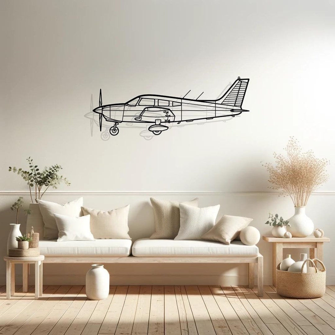 Piper PA-28 Cherokee Metal Wall Decor, Aircraft Silhouette Sign - Etsy