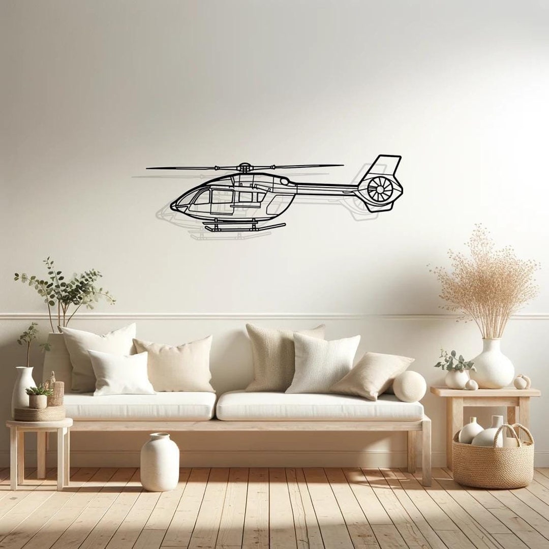 Airbus Helicopters H145 Silhouette Wall Decor, Helicopter Metal Sign ...