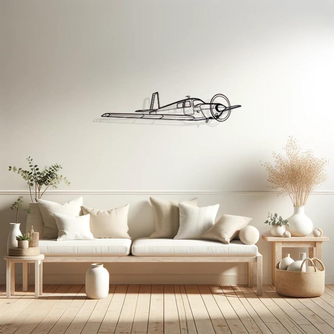 M20C Ranger 1970 Silhouette Wall Decor, Plane Silhouette Wall Art ...