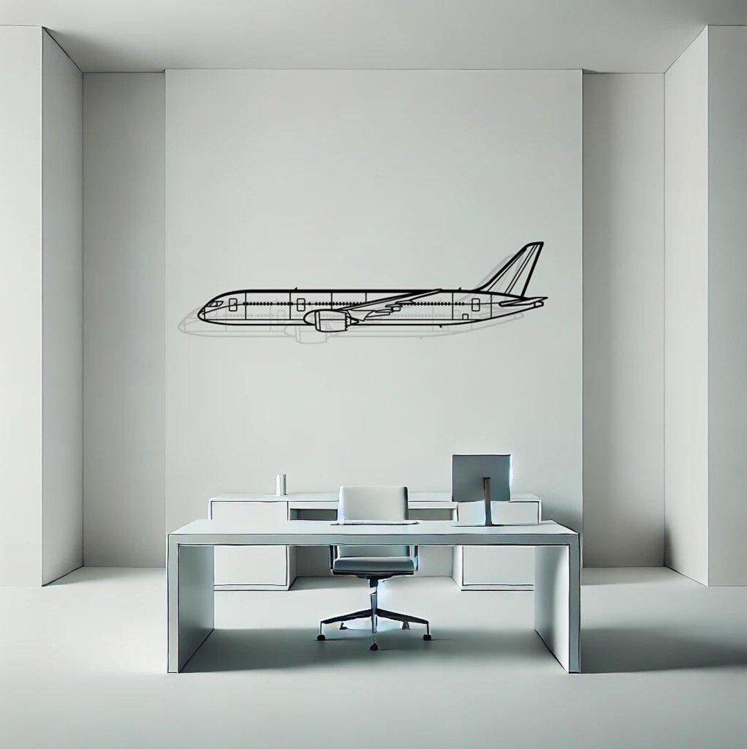 Boeing 787 Dreamliner Silhouette Wall Decor, Plane Metal Sign, Pilot ...