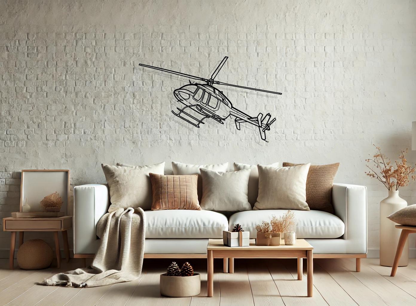 Bell 407GX Silhouette Wall Decor, Helicopter Metal Sign, Pilot Gifts ...