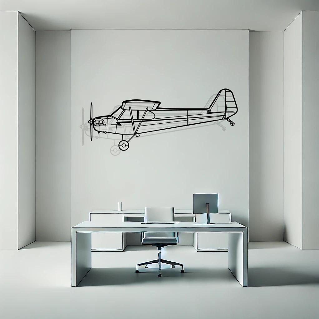 Piper J-3 Cub Silhouette Wall Decor, Plane Metal Sign, Pilot Gifts ...