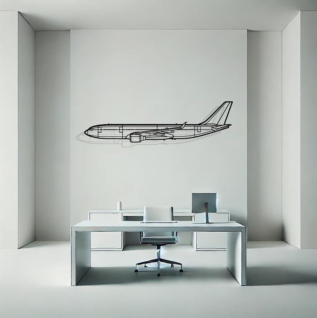Airbus A330-200 Silhouette Wall Decor, Plane Metal Sign, Pilot Gifts ...