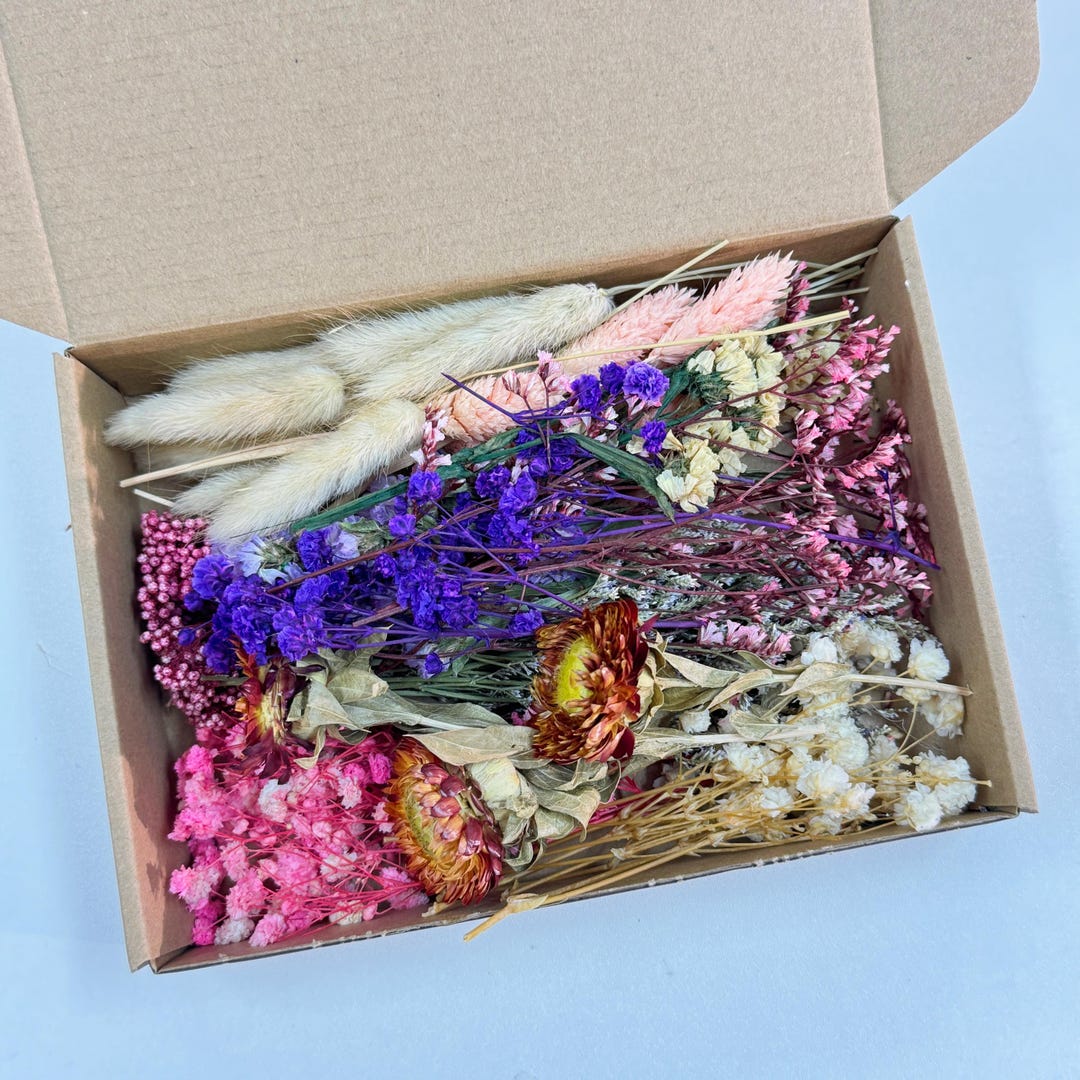 Dried Flower Mix Craft Box, Botanical Art Supplies, Fall Wedding Decor ...