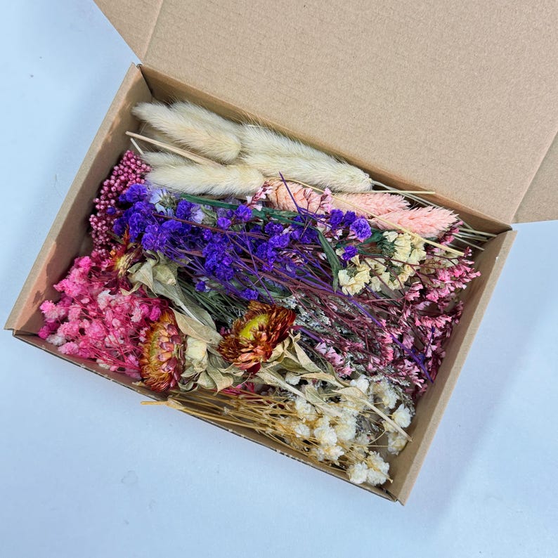 Dried Flower Mix Craft Box, Botanical Art Supplies, Fall Wedding Decor ...