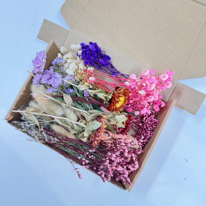 Dried Flower Mix Craft Box, Botanical Art Supplies, Fall Wedding Decor ...