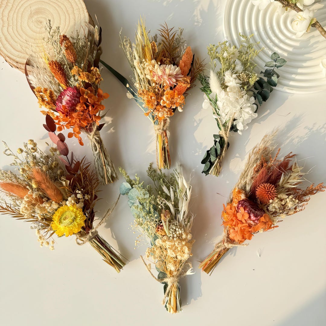 Natural Mini Dried Flower Bouquet,wedding Favours,rustic Wild Flower ...