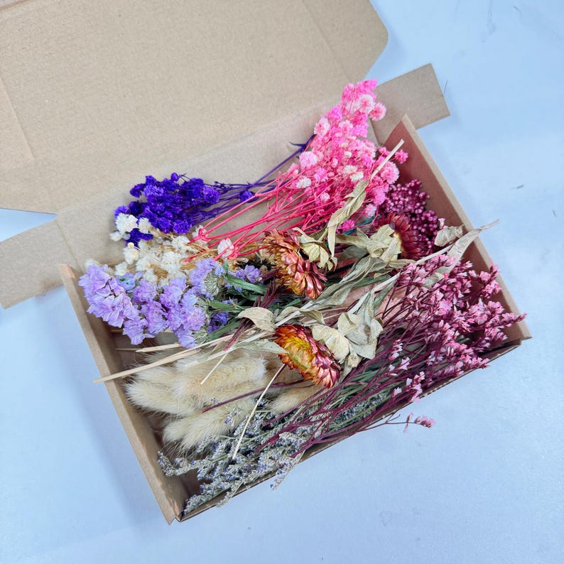 Dried Flower Mix Craft Box, Botanical Art Supplies, Fall Wedding Decor ...