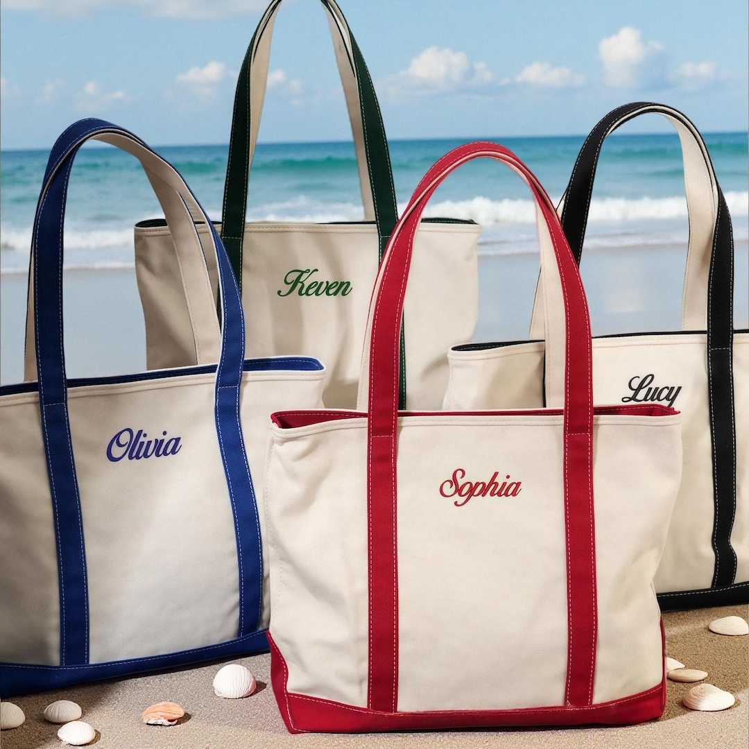 Custom Beach Tote Bag, Personalised Canvas Tote Bag for Girls ...