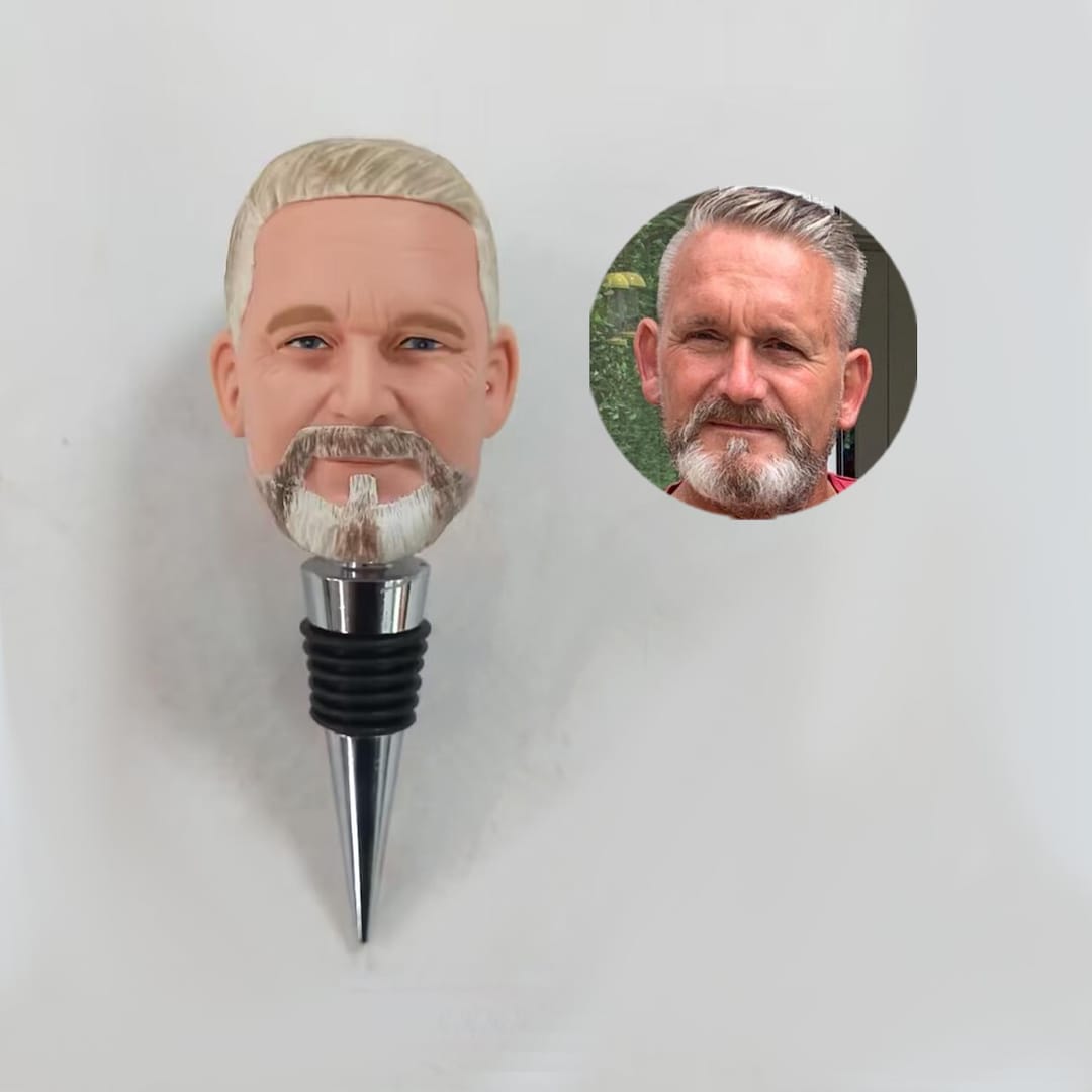 Custom Face Wine Stopper: Personalized Polymer Clay Dad Gift - Etsy