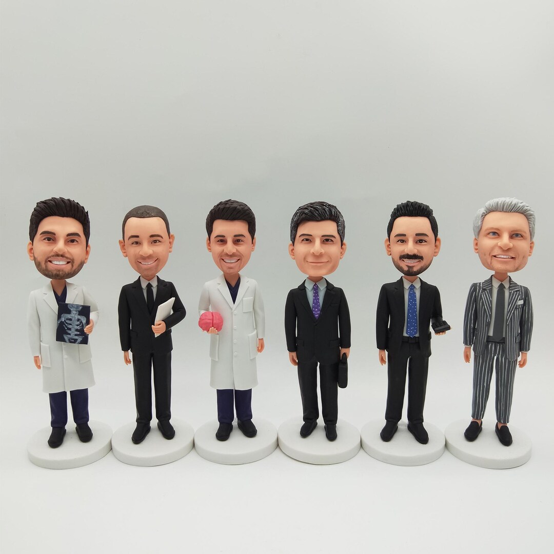 Custom Men in Suits Bobblehead: Personalized Doctor Figurine, Memorial ...