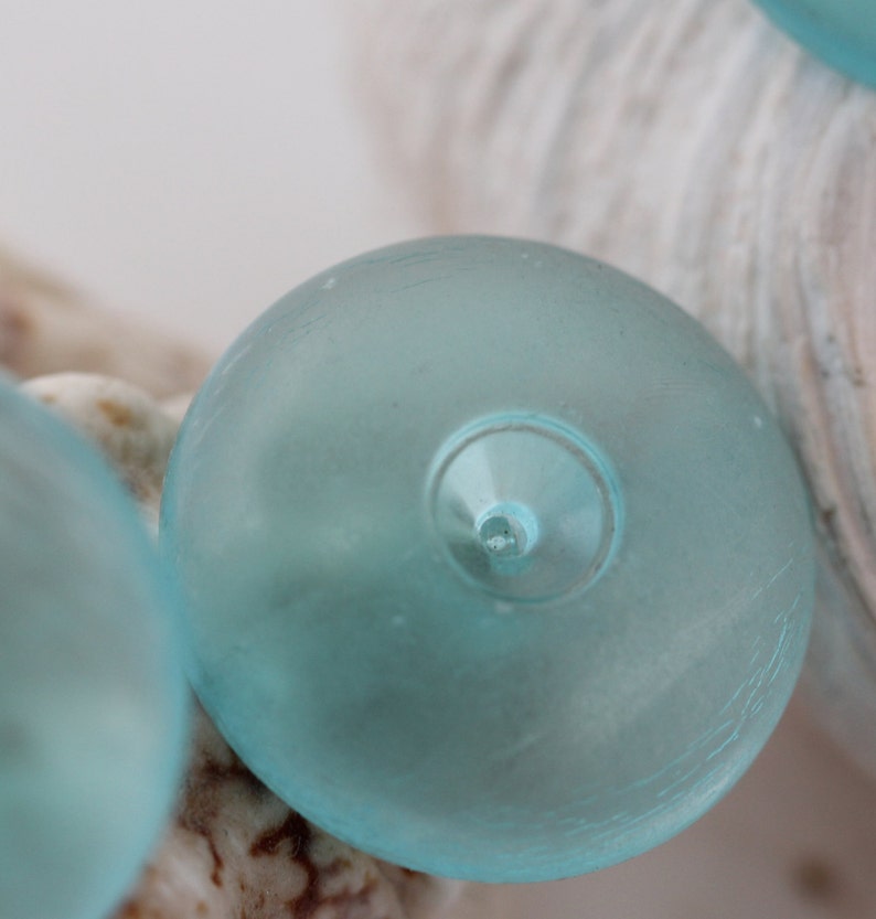 VINTAGE - Large Opaque Sea Blue Domed Shank Buttons W Indents for ...