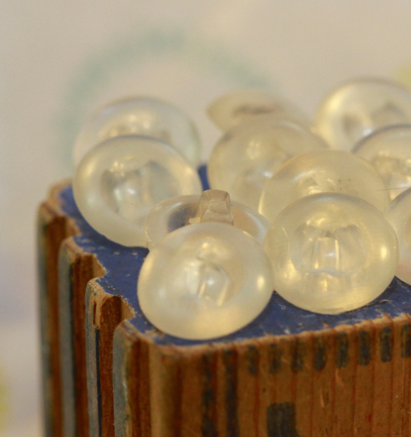 Vintage Clear Lucite Acrylic Bubble Buttons 11 Space Age | Etsy