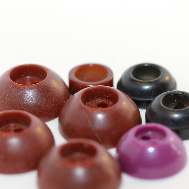 Unusual Crater Shaped Dome VINTAGE Buttons Cocoa, Plum, Black 8 Asst Sz ...