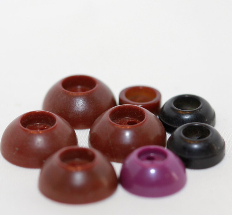 Unusual Crater Shaped Dome VINTAGE Buttons Cocoa, Plum, Black 8 Asst Sz ...