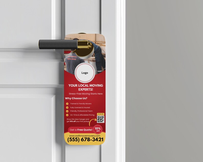 Moving Service Door Hanger Template | Modern Flyer for Local & Long ...