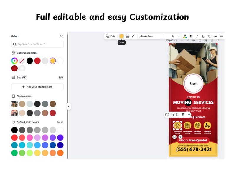 Moving Service Door Hanger Template | Modern Flyer for Local & Long ...