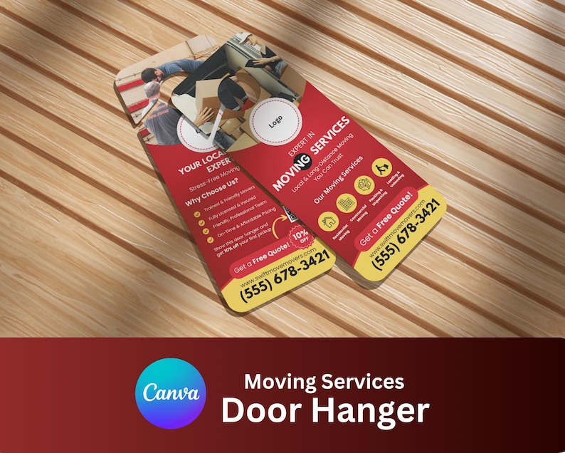 Moving Service Door Hanger Template | Modern Flyer for Local & Long ...