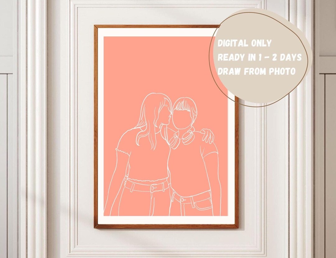 One Line Drawing, White Line Art Drawing From Photo,cheap Christmas ...