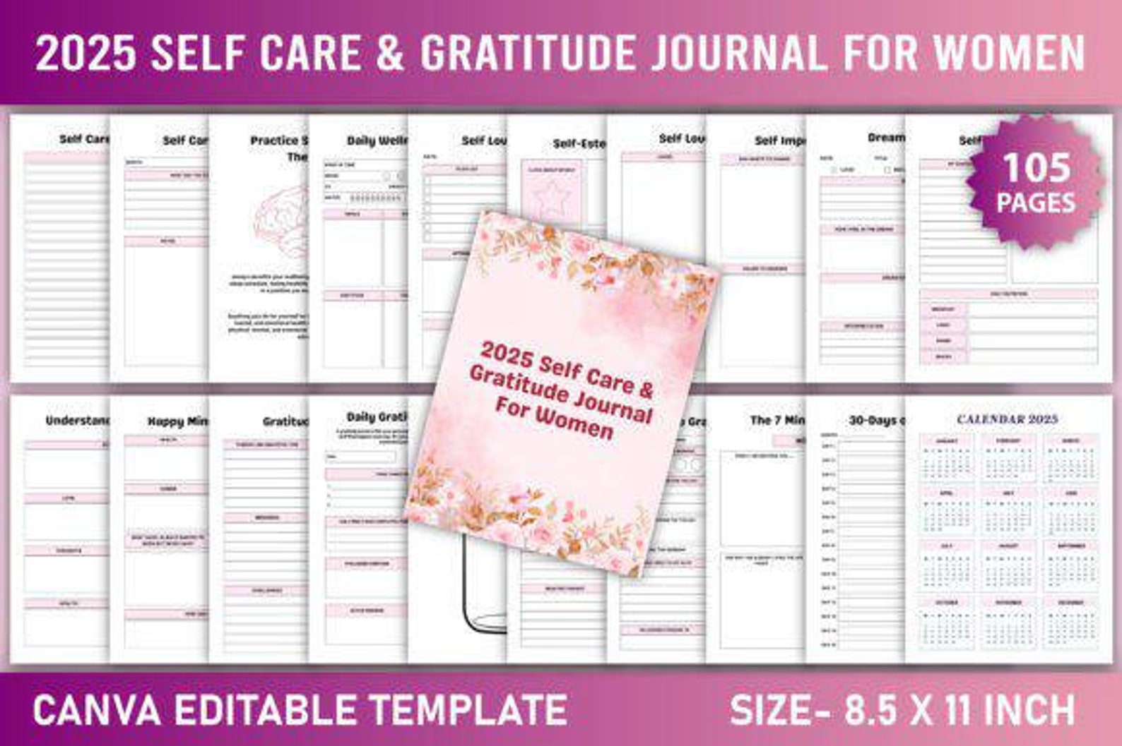 2025 Digital Self Care Journal,digital Planner, Self Care Planner ...