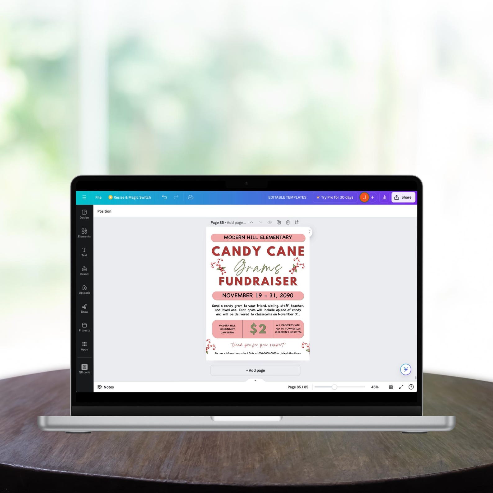 Editable Candy Cane Gram Canva Template - Holiday Christmas Grams ...