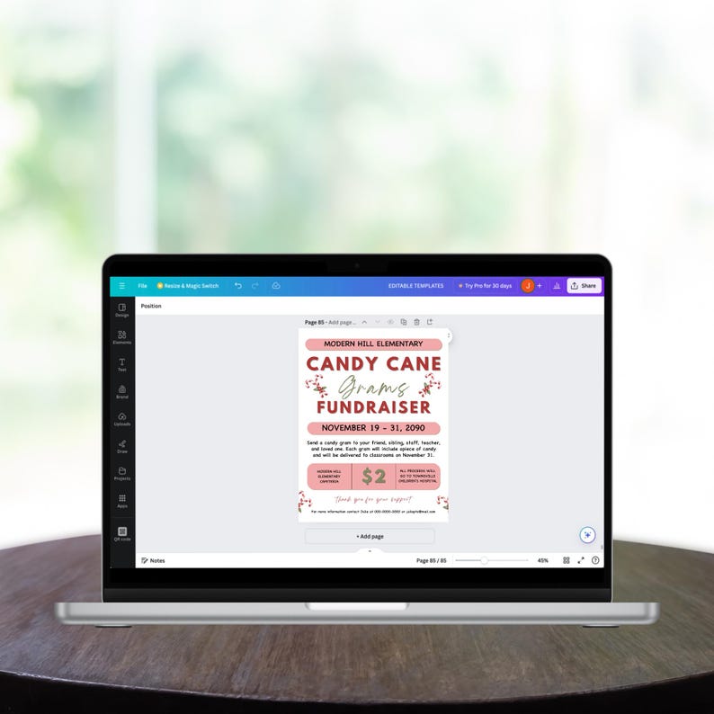 Editable Candy Cane Gram Canva Template - Holiday Christmas Grams ...