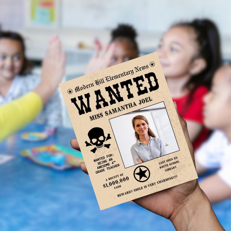 Wild West Wanted Reward Poster, Editable Western Theme Teacher Staff ...