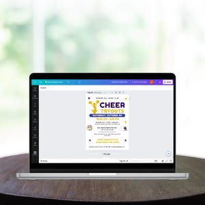 Cheerleading Tryout Flyer Template - Editable Cheer Tryouts Flyer for High School or Competitive ...