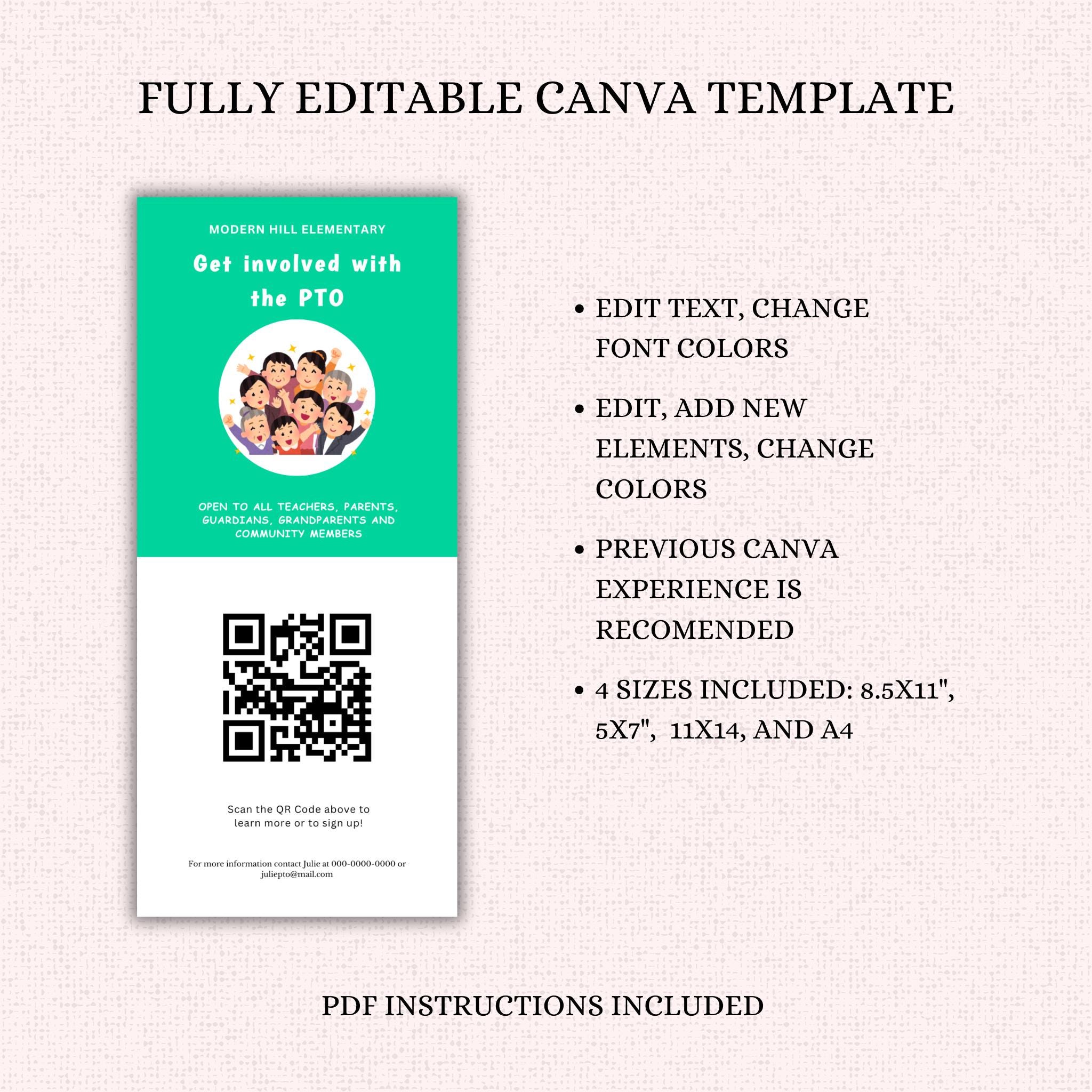 Editable School PTA Volunteer Recruitment Flyer Template - Canva ...